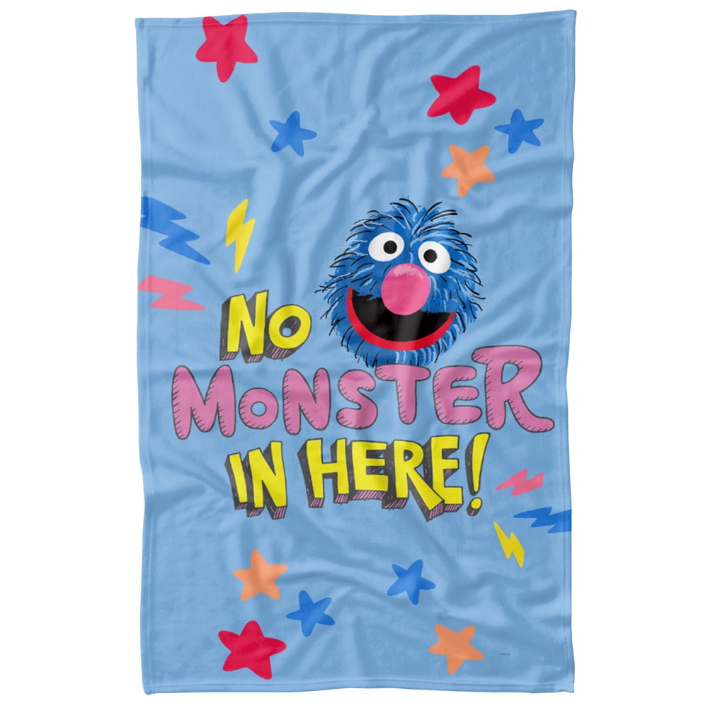 Sesame Street No Monster in Here Officially Licensed Fleece Blanket 36' x 58' - Walmart.com
