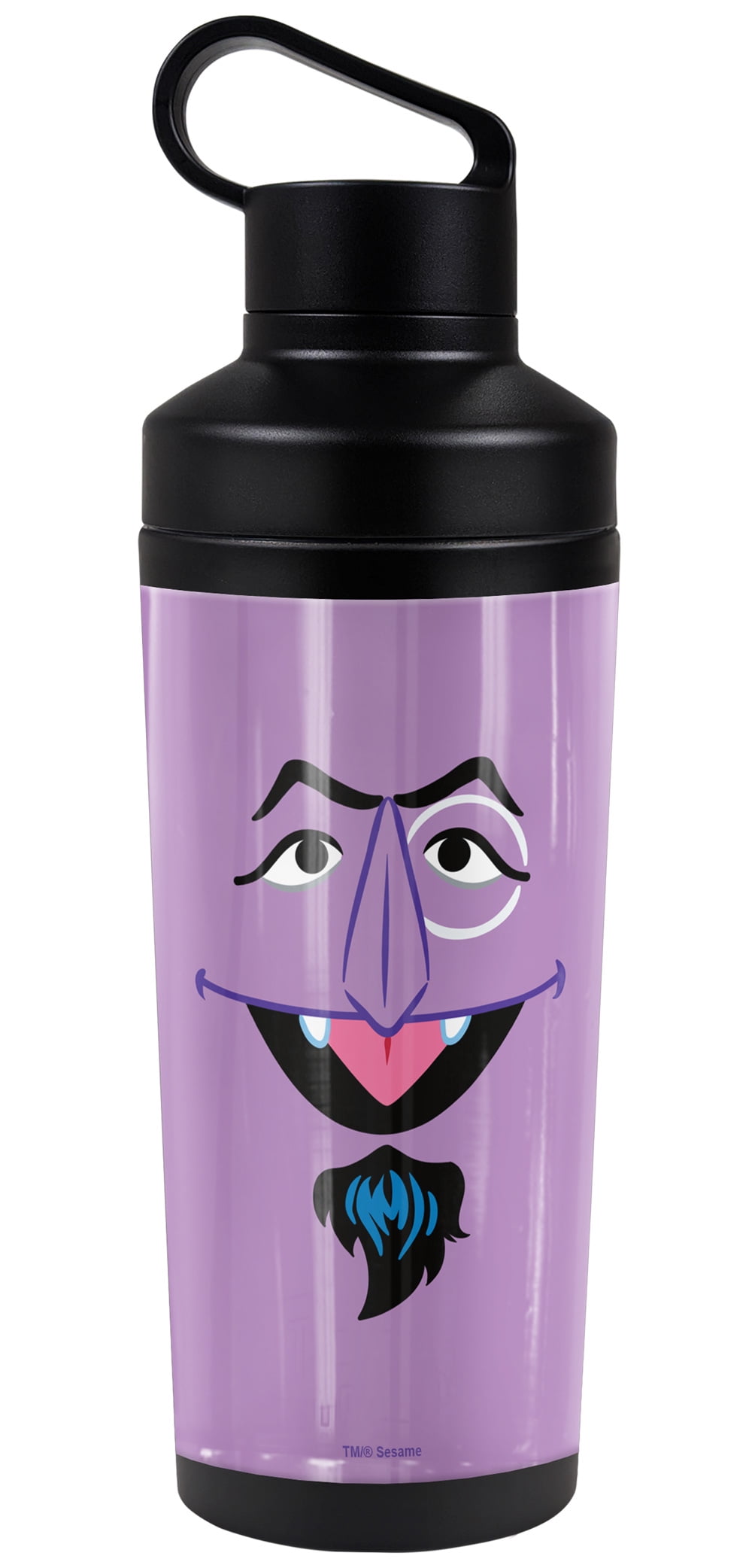 Sesame Street Official Count Face 18 oz Insulated Water Bottle, Leak ...