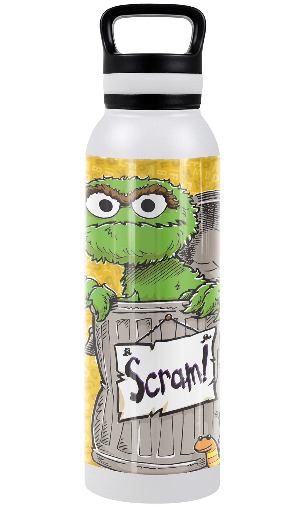 Sesame Street Official Oscar Character 24 oz Insulated Canteen Water Bottle, Leak Resistant ...