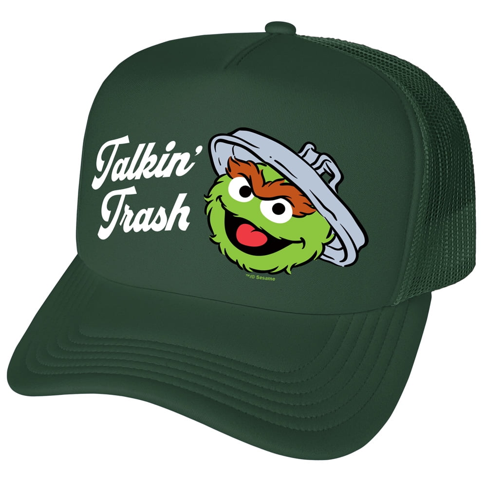 Sesame Street Oscar The Grouch Talkin Trash Foam Snapback Trucker Hat ...
