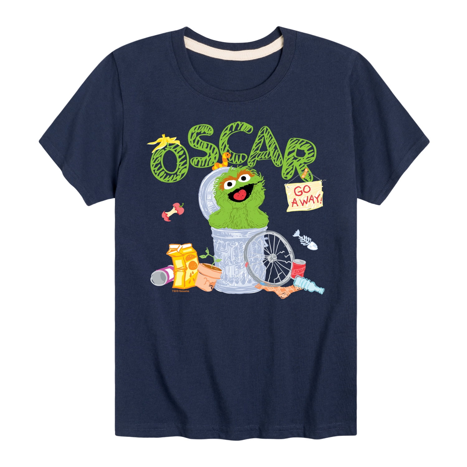 Sesame Street - Oscar - Toddler and Youth Short Sleeve Graphic T-Shirt ...