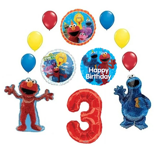 Sesame Street Party Supplies 3rd Birthday Cookie Monster Elmo and ...