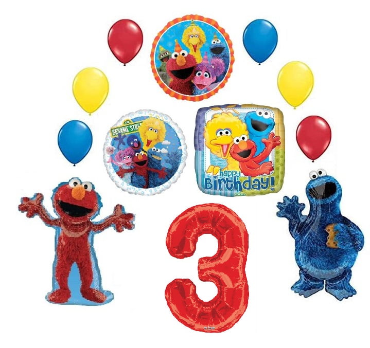 Sesame Street Party Supplies 3rd Birthday Cookie Monster Elmo and ...