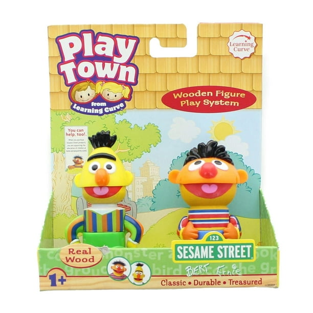 Sesame Street Play Town Learning Curve Real Wood Figure 2 Pack - Bert ...