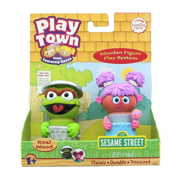 Sesame Street Play Town Learning Curve Real Wood Figure 2 Pack - Oscar ...