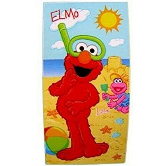 Sesame Street Fiber Reactive Cotton Beach Towel, Elmo and Lola ...