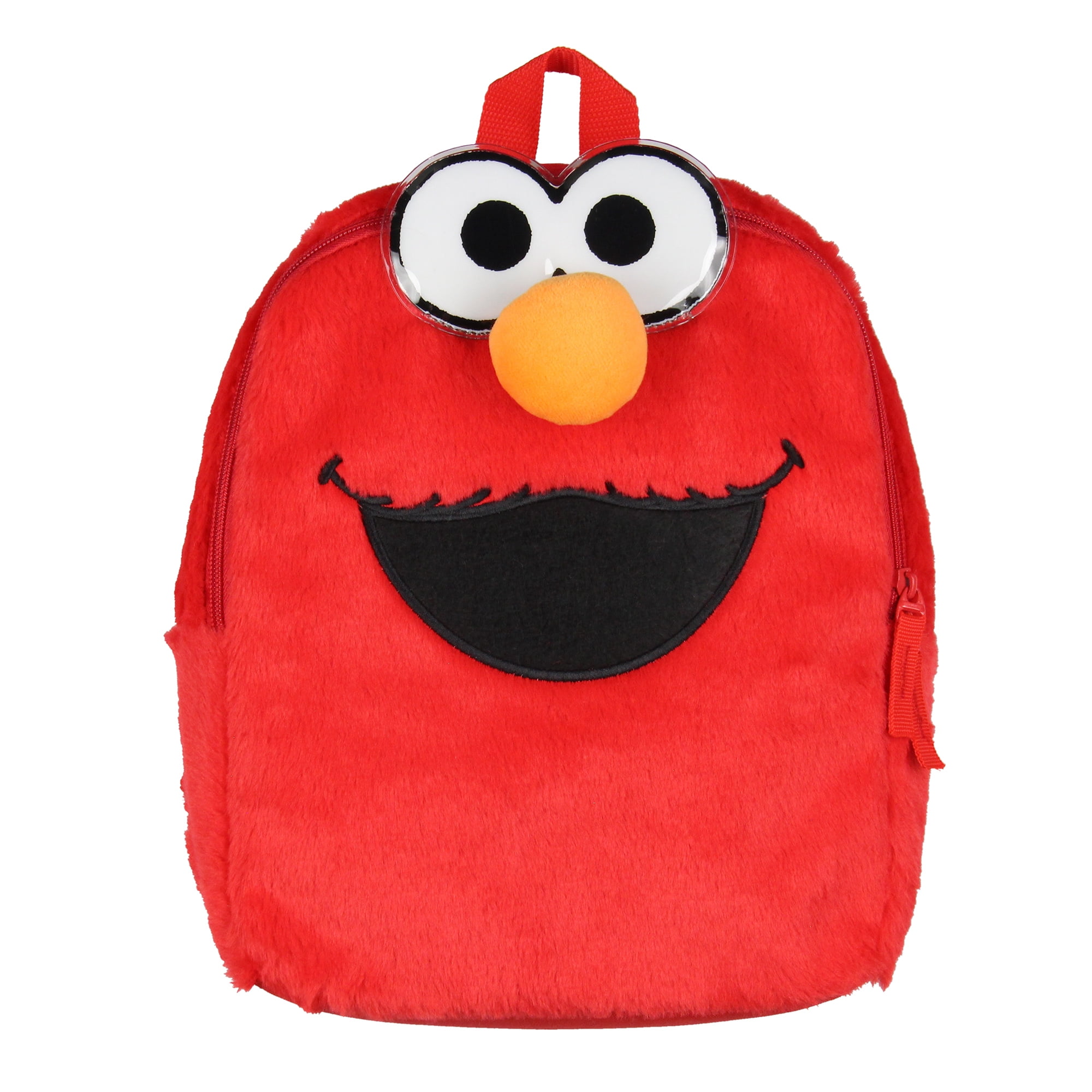 Sesame Street Plush Furry Elmo Smile Face 12 Inch Backpack For Daily ...