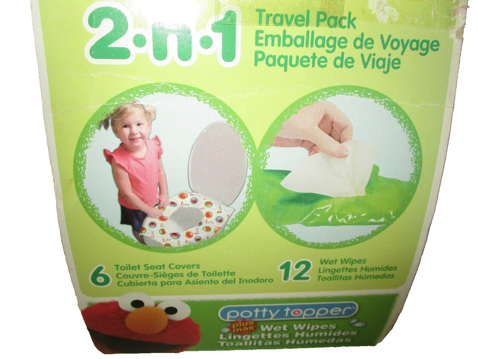 Sesame Street Potty Combo Pack - 6 Count Potty Topper & 12 Count Wipes ...
