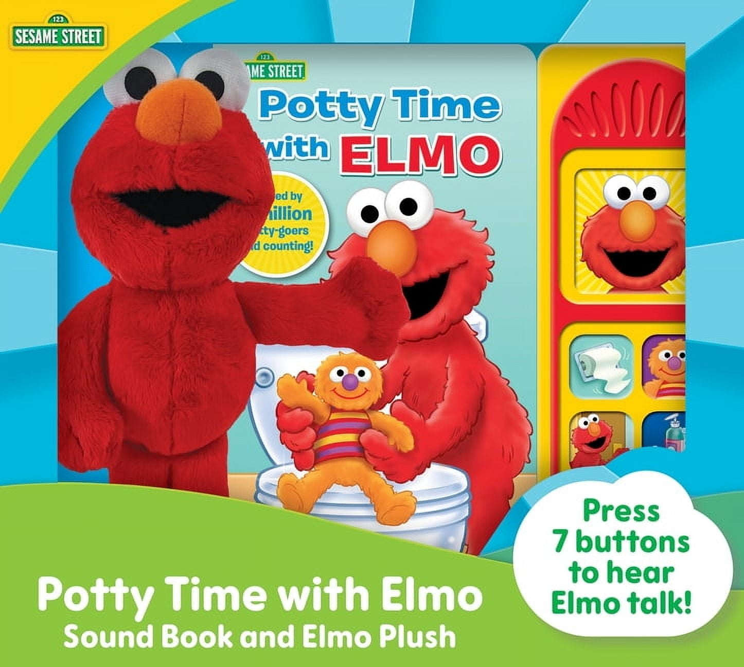 Sesame Street: Potty Time with Elmo Sound Book and Elmo Plush Set ...