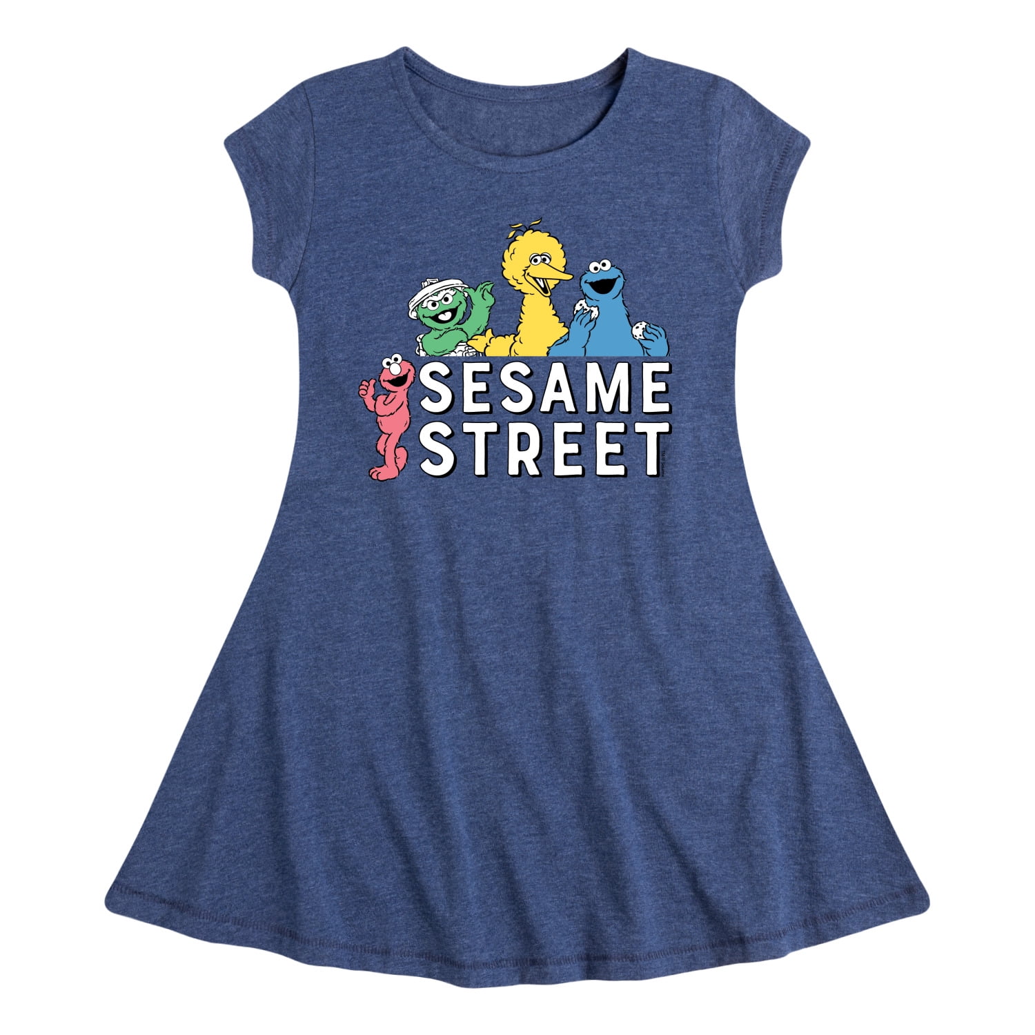 Sesame Street - Sesame Street Group - Toddler Girls Fit & Flare Dress ...