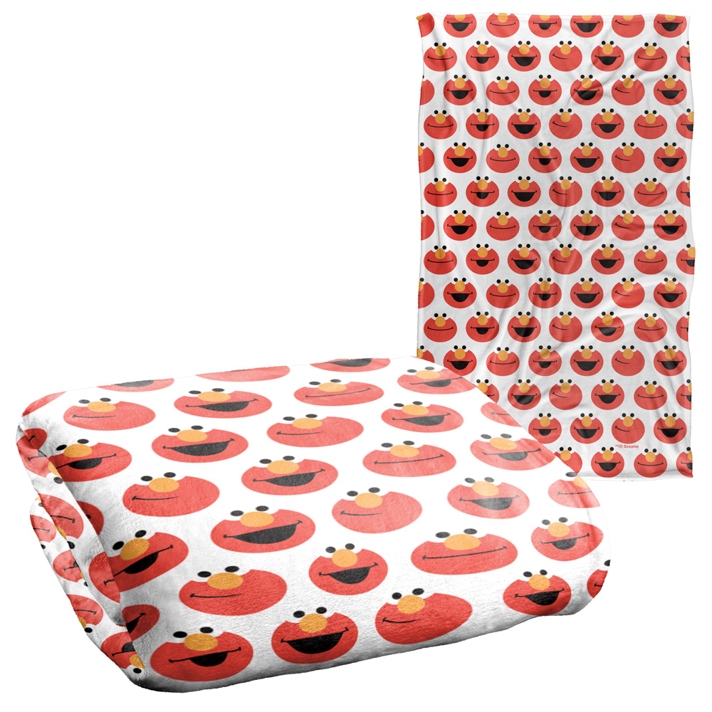 Sesame Street Simple Elmo Pattern Officially Licensed Silky Touch Super ...