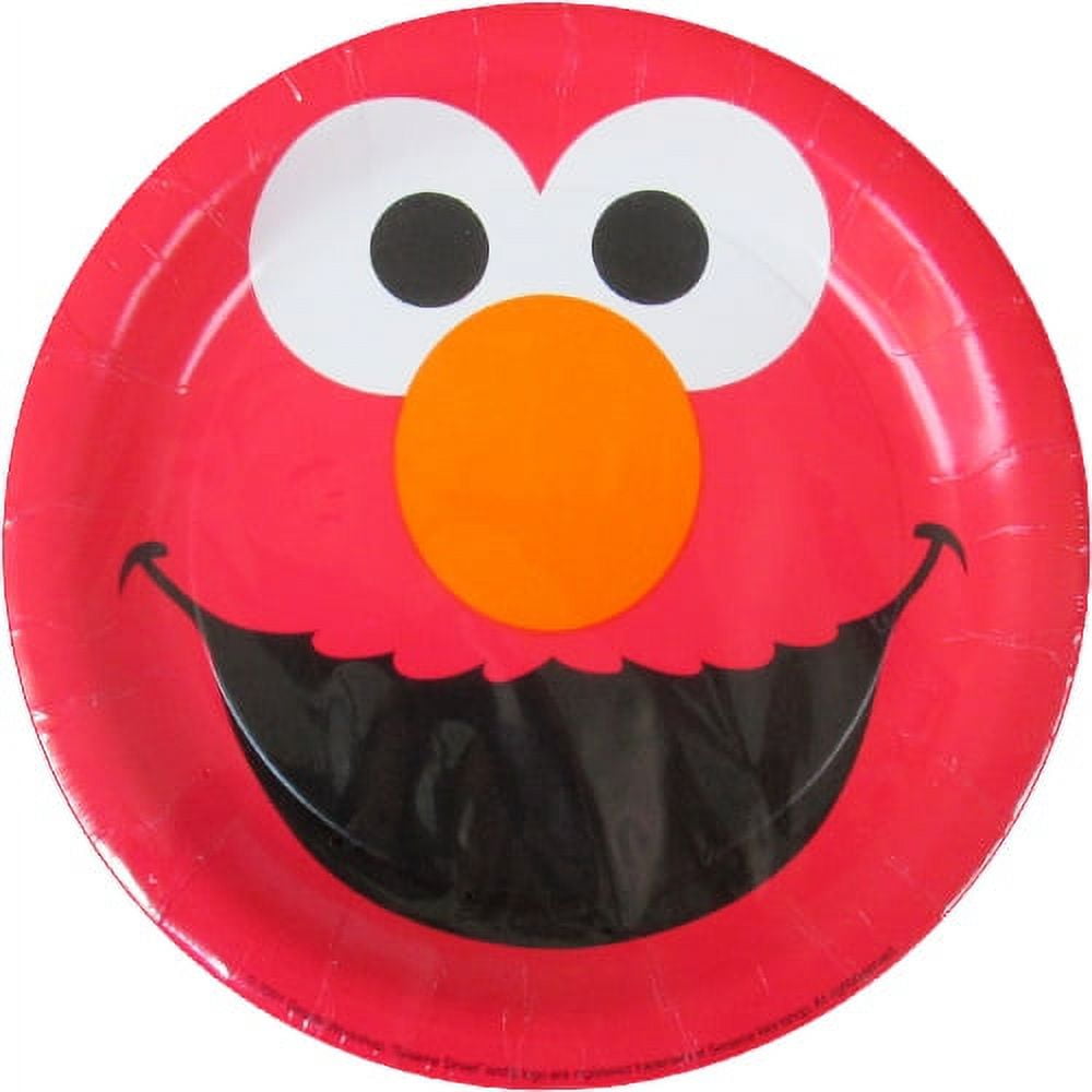 Sesame Street Smiles Elmo Small Paper Plates, 8ct, Kids Birthday Party ...
