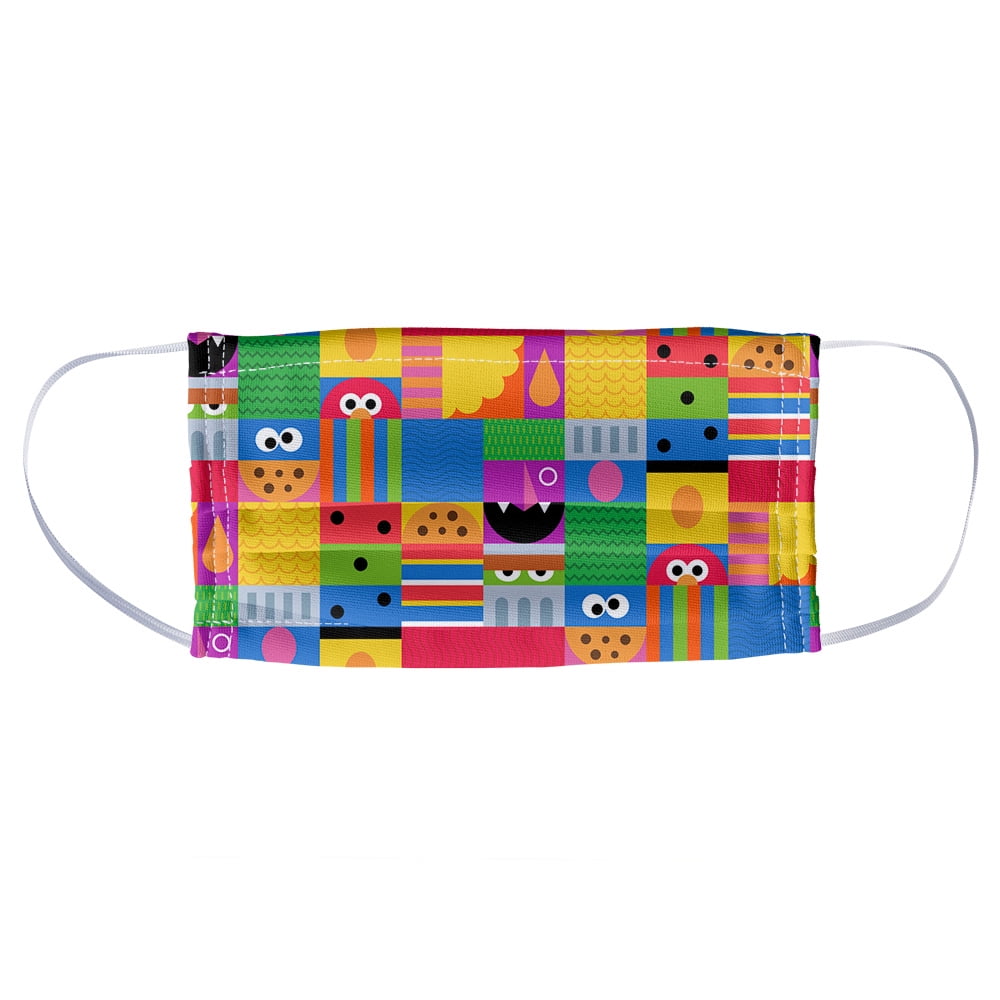 Sesame Street Squares Face 1-Ply Reusable Face Mask Covering, Unisex ...