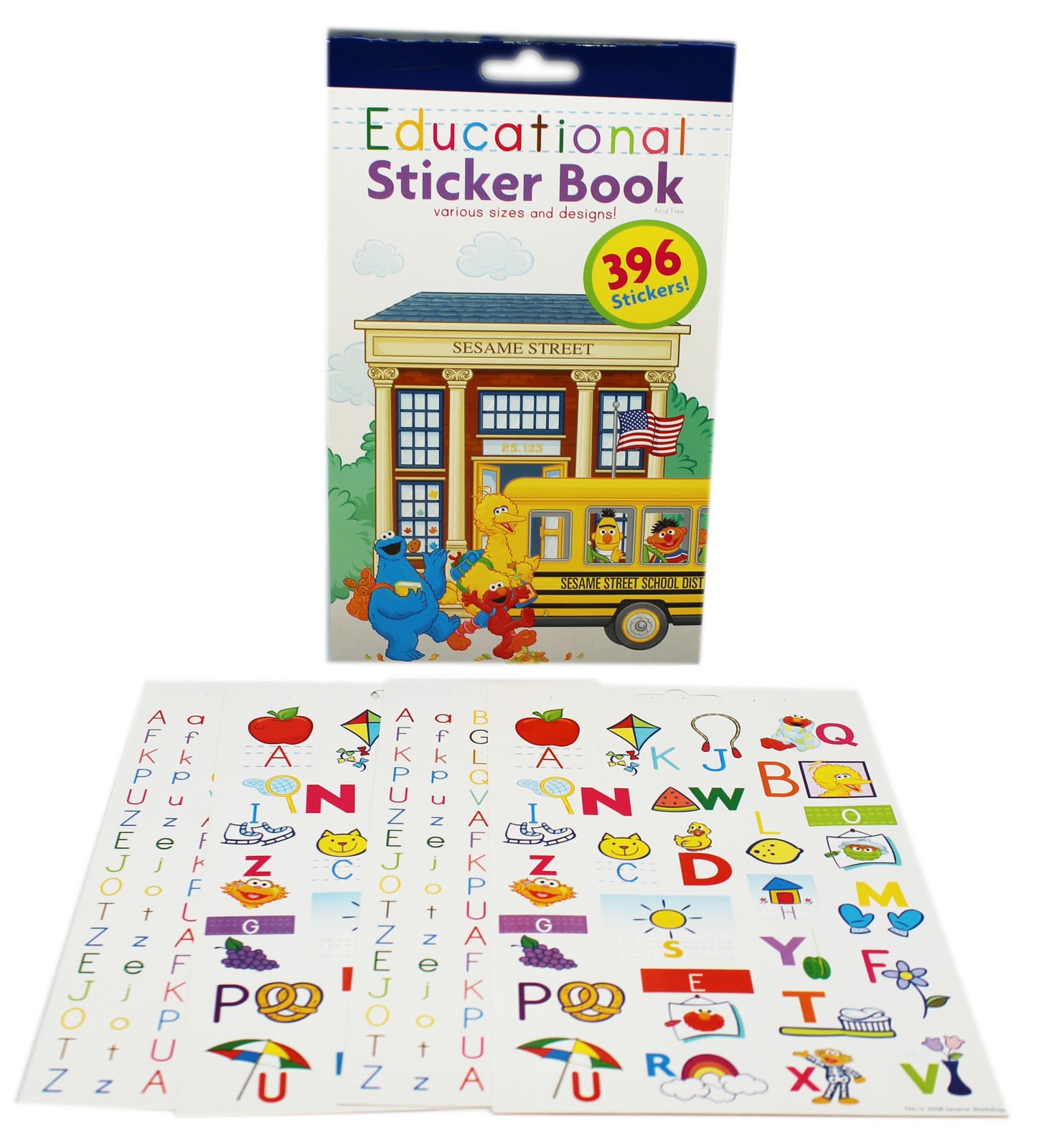 Sesame Street Sticker Book- Educational Sticker Book: Alphabet (396 ...