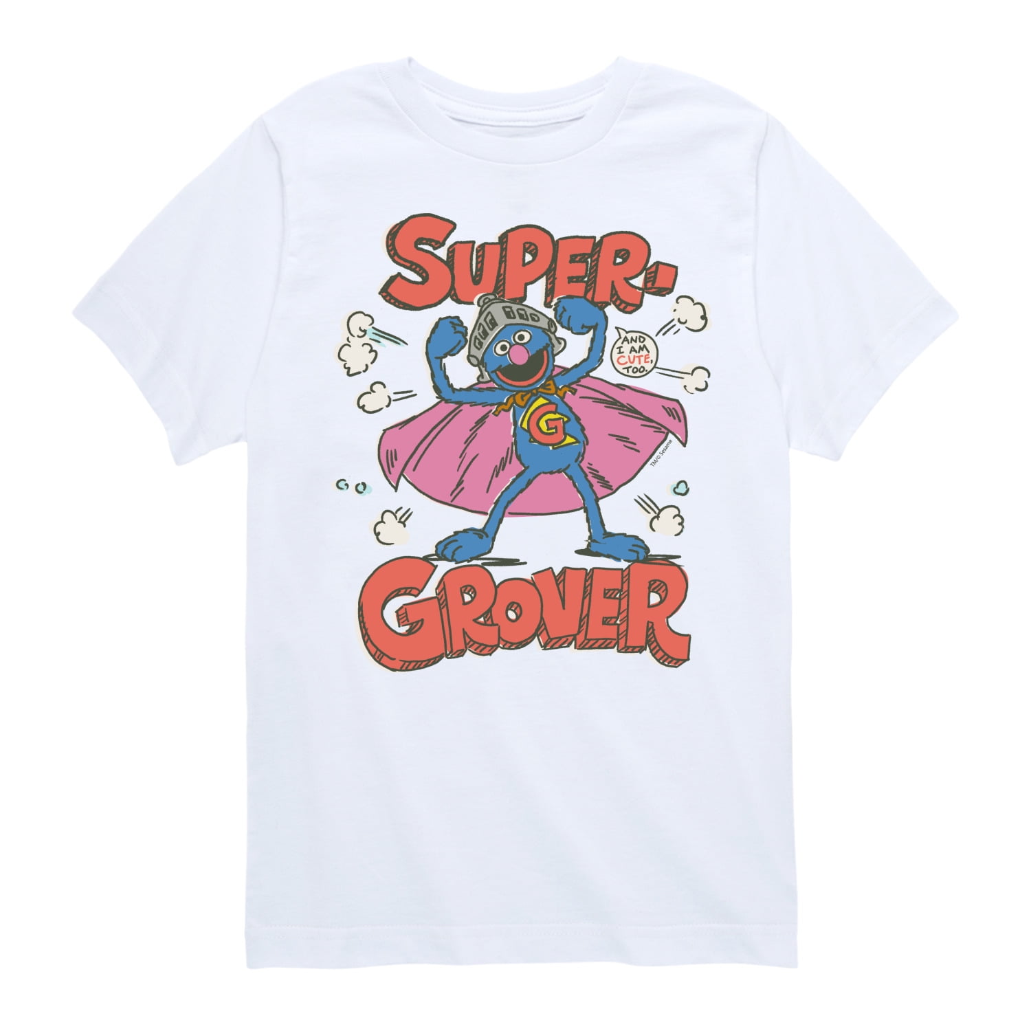 Sesame Street - Super Grover Cute - Toddler and Youth Short Sleeve ...
