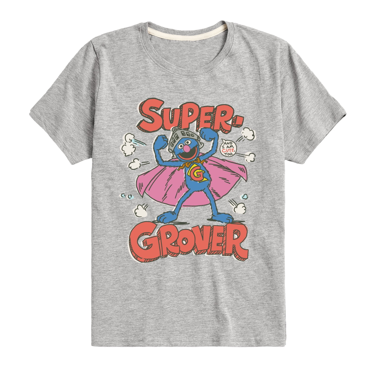 Sesame Street - Super Grover Cute - Toddler and Youth Short Sleeve ...