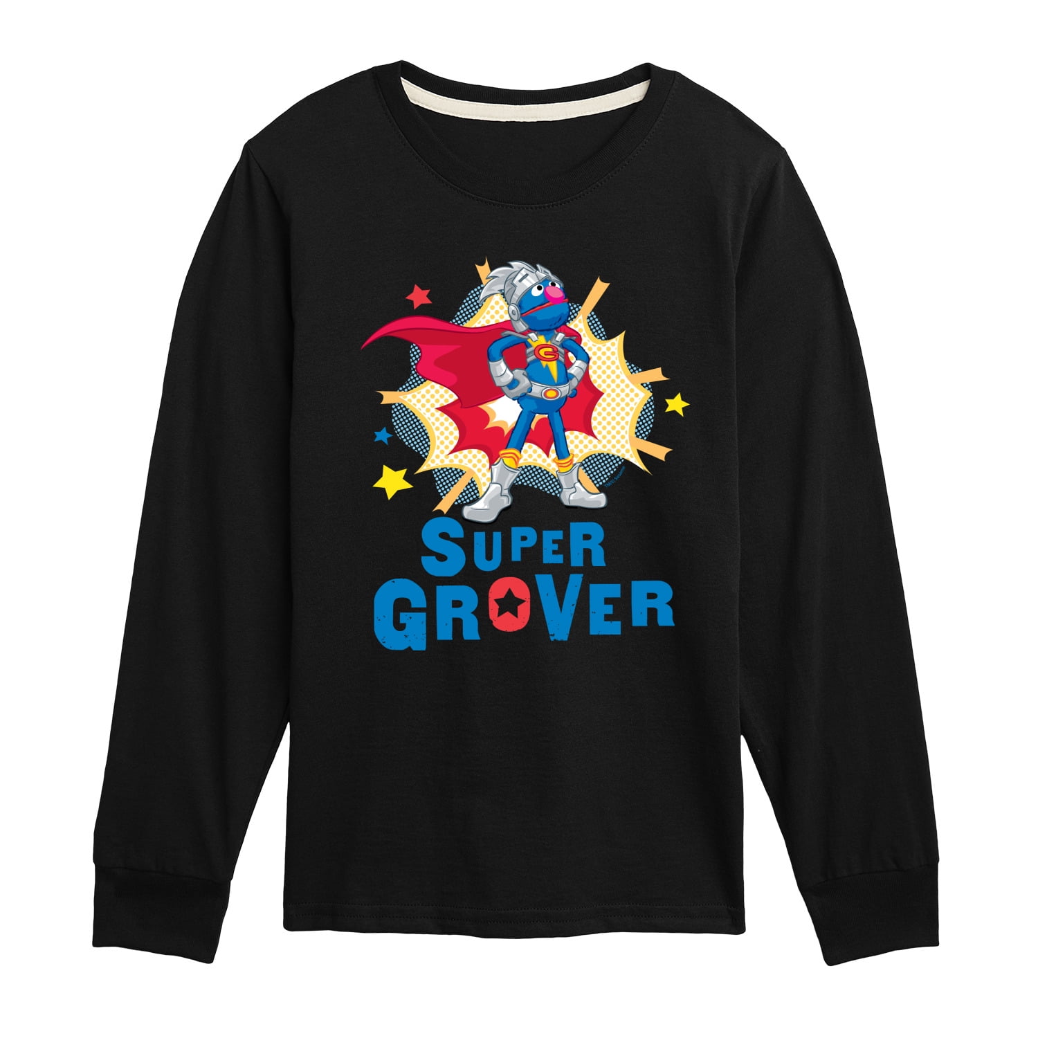 Sesame Street - Super Grover Pose - Toddler and Youth Long Sleeve T ...