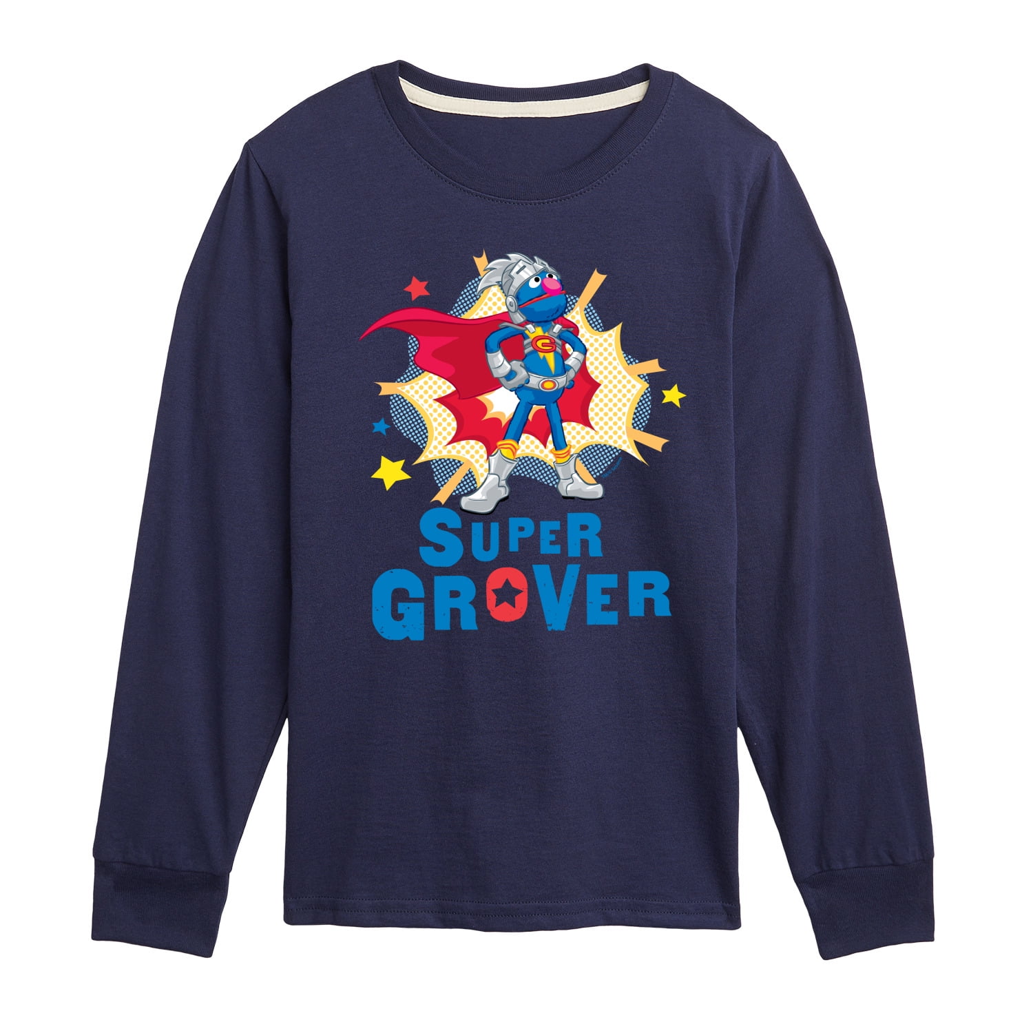 Sesame Street - Super Grover Pose - Toddler and Youth Long Sleeve T ...