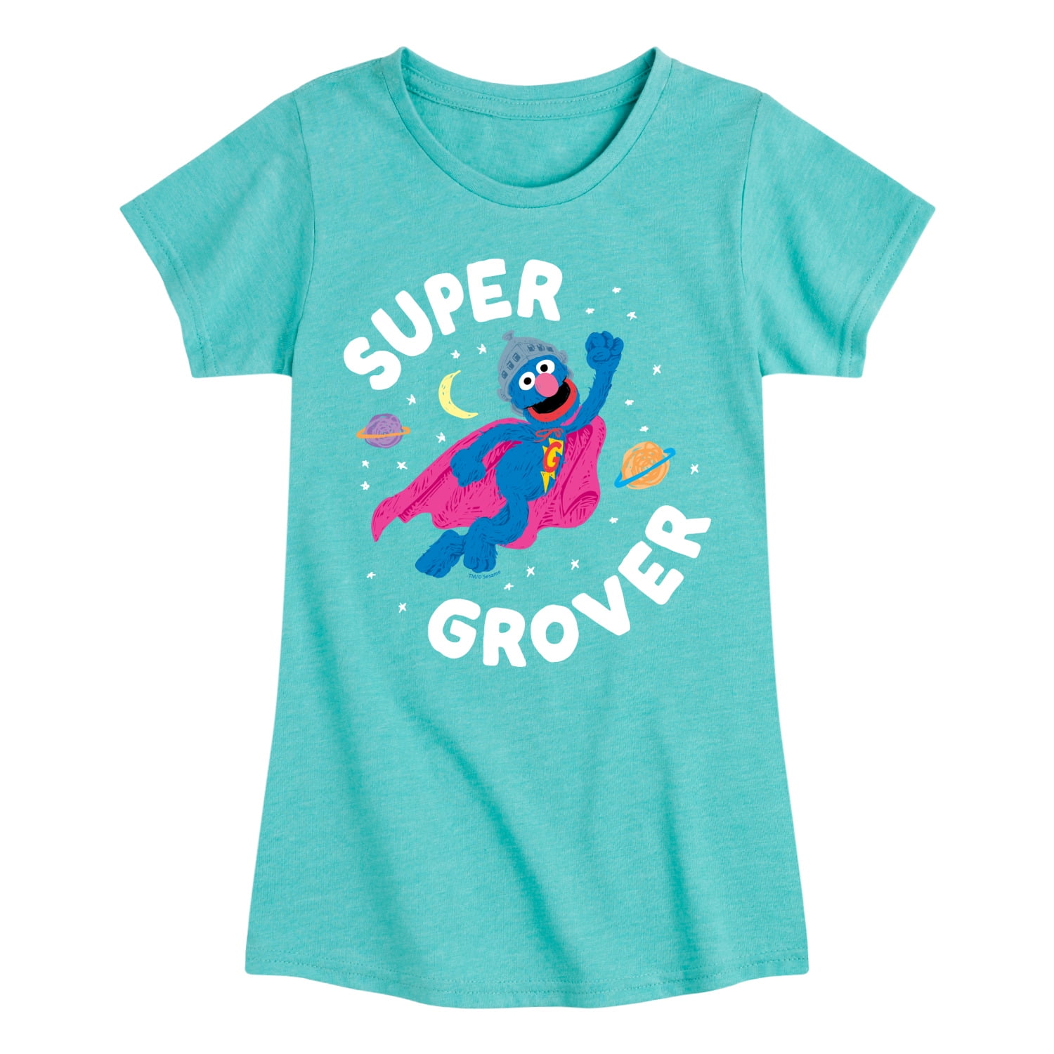 Sesame Street - Super Grover - Toddler Girls Short Sleeve Graphic T ...