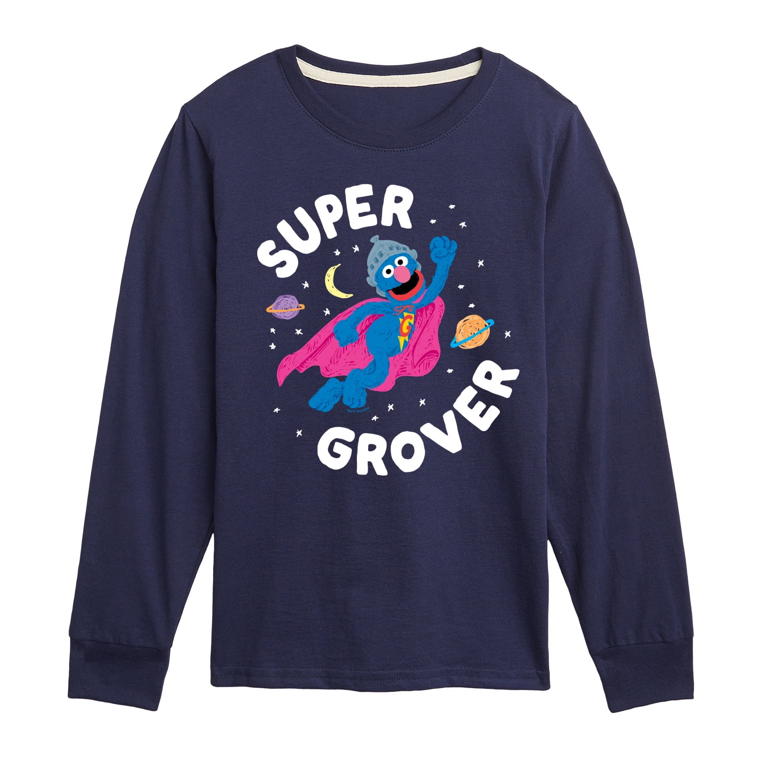 Sesame Street - Super Grover - Toddler and Youth Long Sleeve T-Shirt ...
