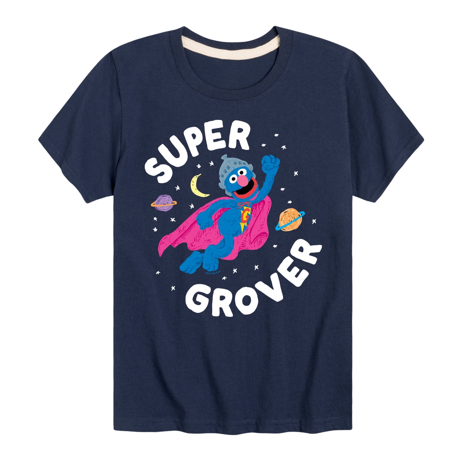 Sesame Street - Super Grover - Toddler and Youth Short Sleeve Graphic T ...