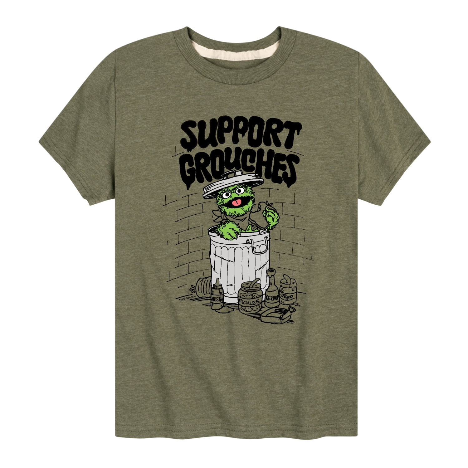 Sesame Street - Support Grouches Oscar - Toddler and Youth Short Sleeve ...