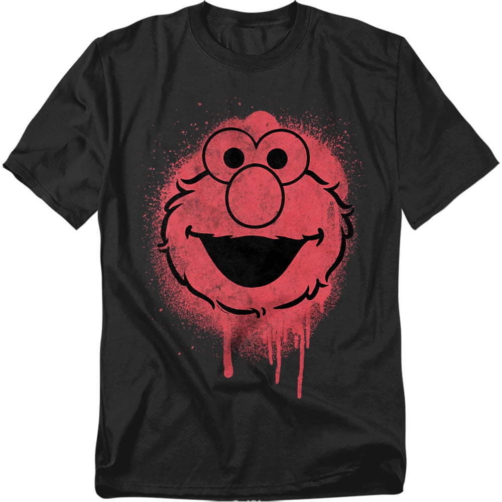 Sesame Street T-Shirt Elmo Graffiti Spray Face Unisex Graphic Tee for ...