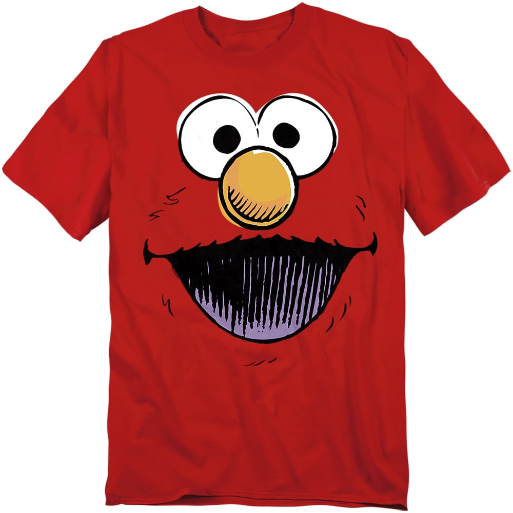 Sesame Street T-Shirt Elmo Retro Sketch Face Unisex Graphic Tee for Men ...