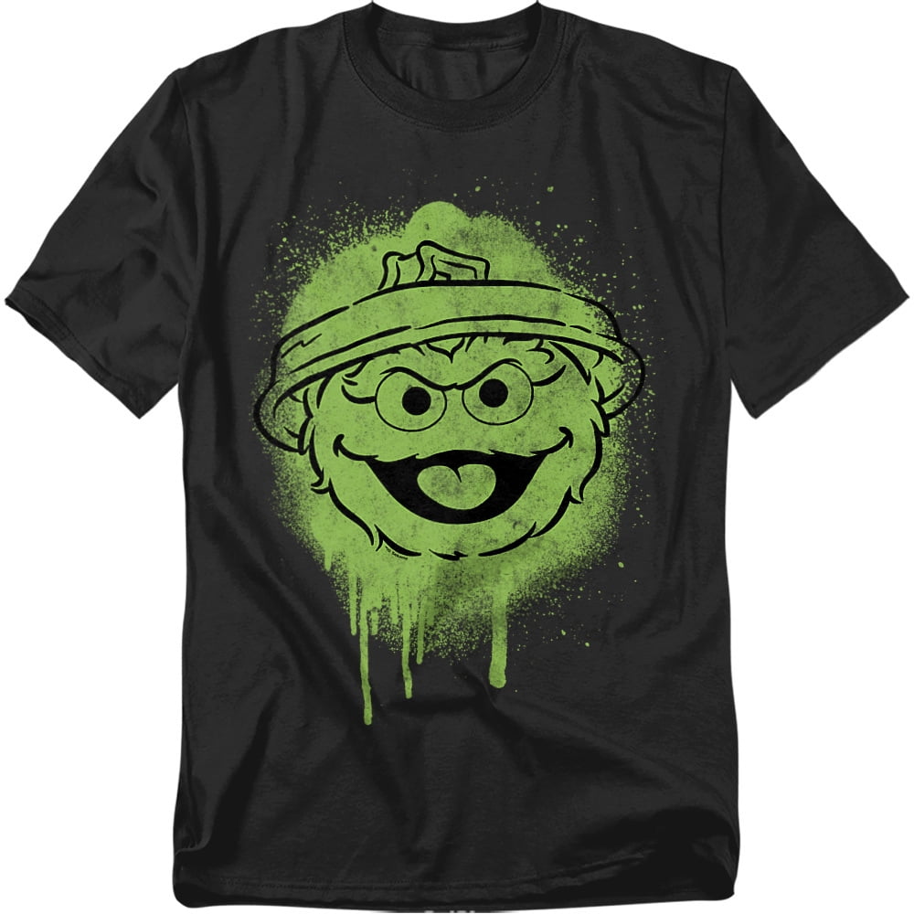 Sesame Street T-Shirt Oscar The Grouch Graffiti Spray Face Unisex ...