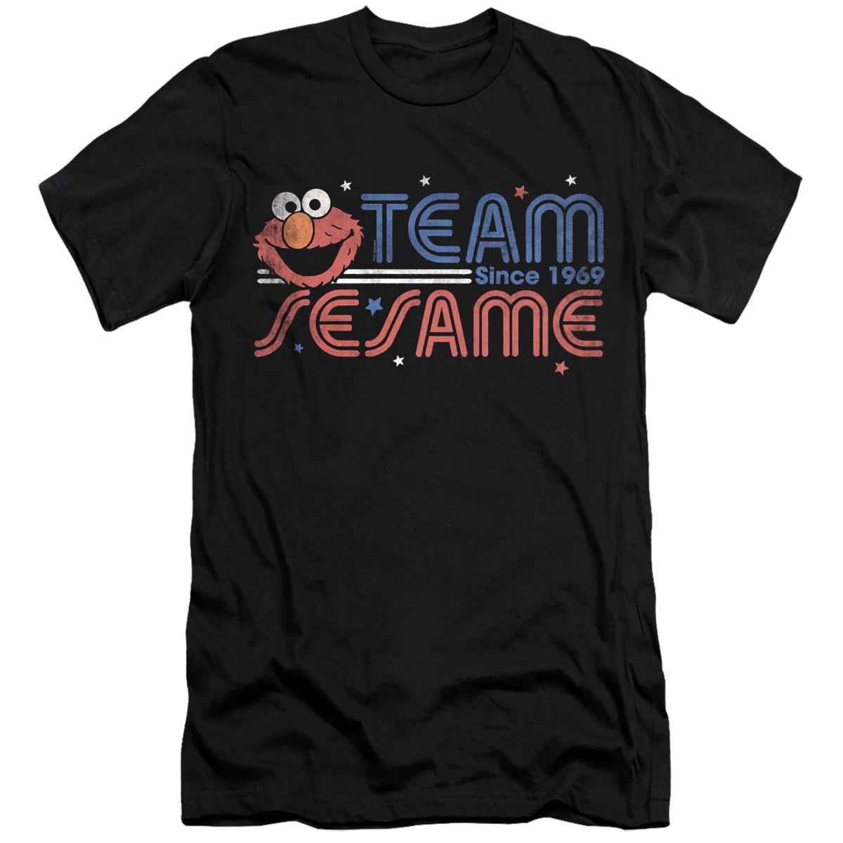 Sesame Street Team Sesame Unisex Adult Canvas Brand T Shirt, Black ...