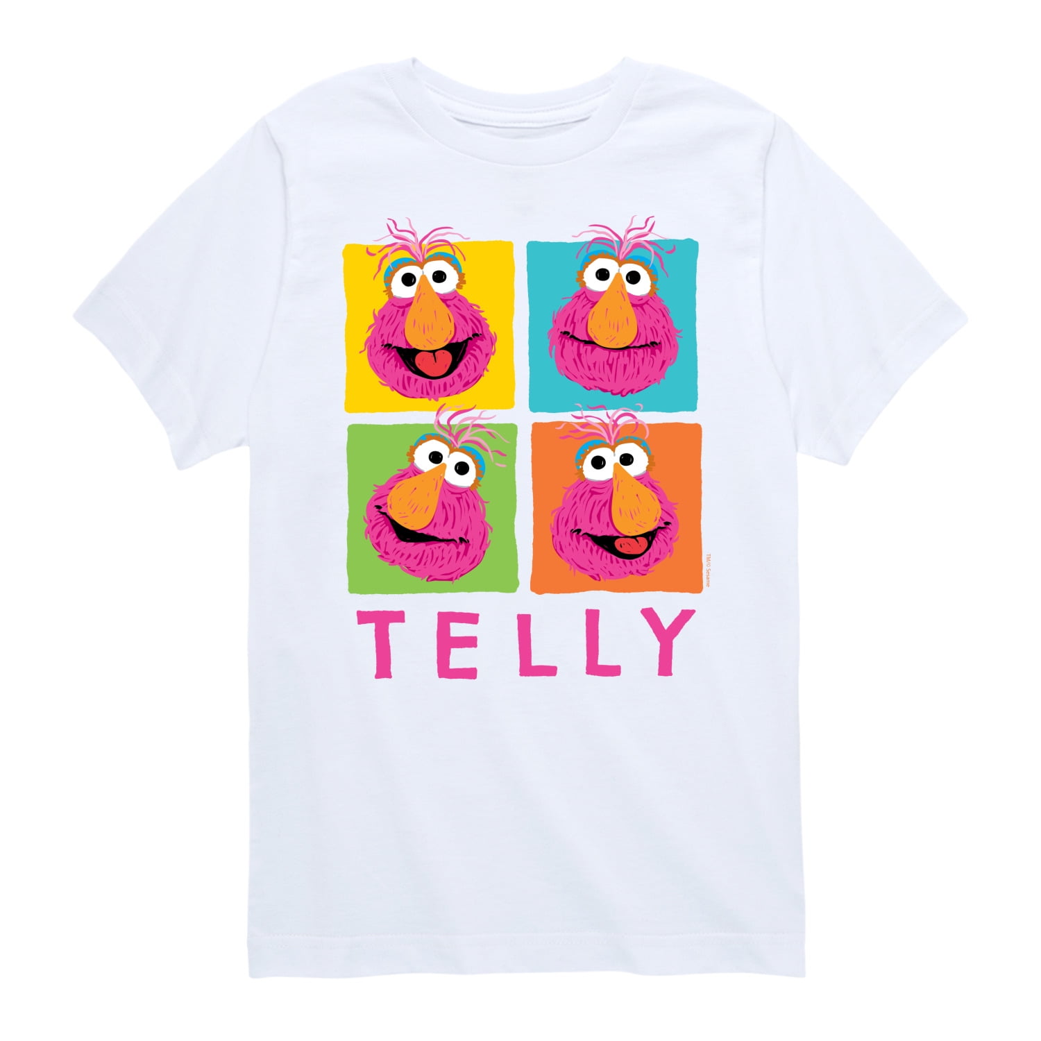 Sesame Street - Telly Grid - Toddler and Youth Short Sleeve Graphic T ...