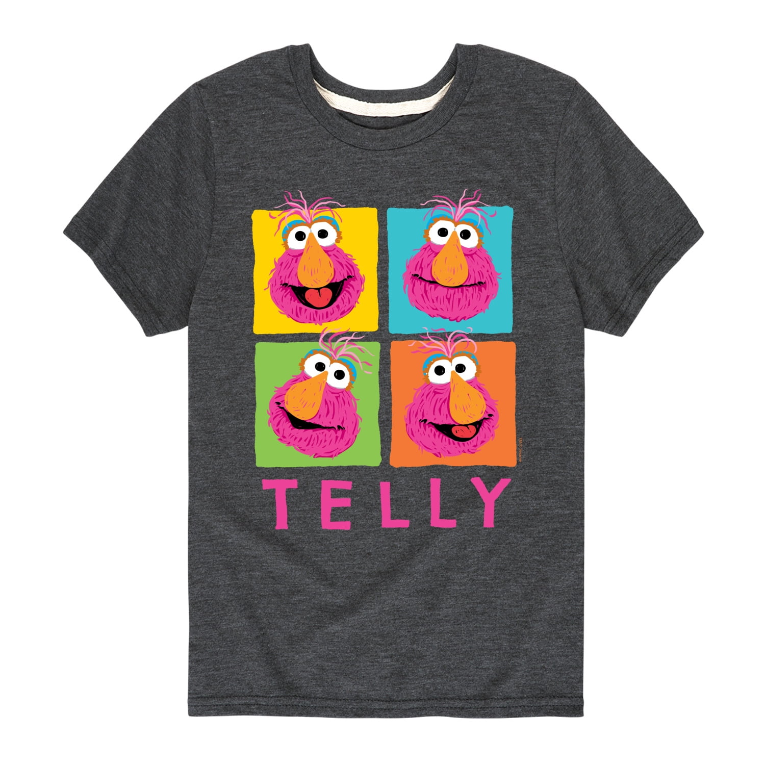 Sesame Street - Telly Grid - Toddler and Youth Short Sleeve Graphic T ...