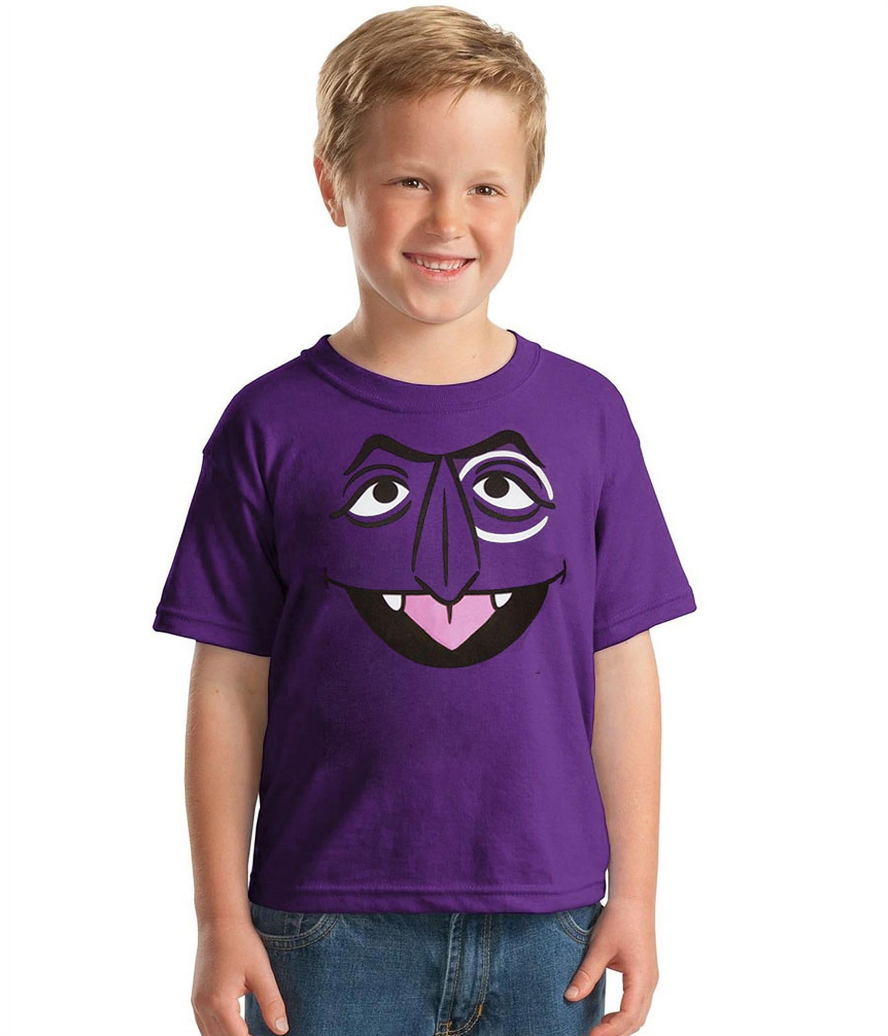 Sesame Street The Count Face Youth Kids T-Shirt - Walmart.com