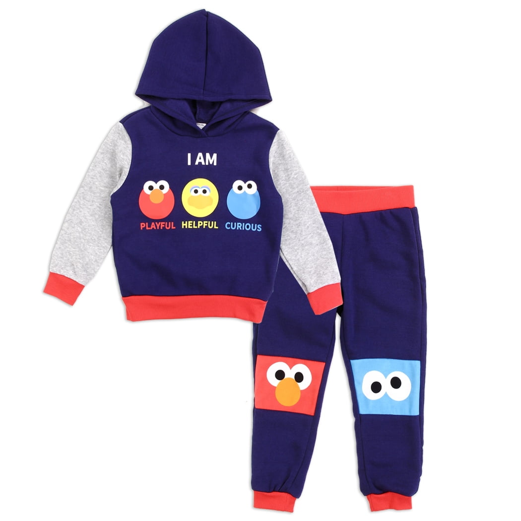 Sesame Street Toddler Boys Hoodie and Jogger Fleece Clothing Set with ...
