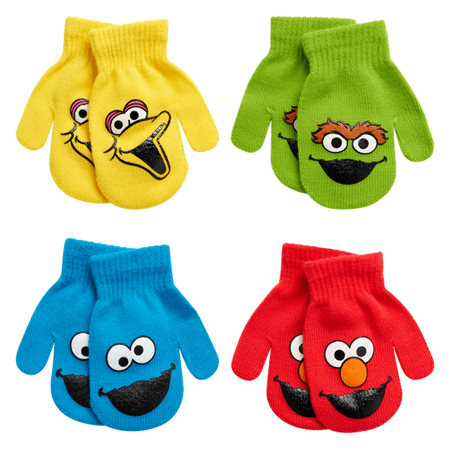 Sesame Street Toddler Boys' Winter Mittens - Elmo, Cookie Monster, Big ...