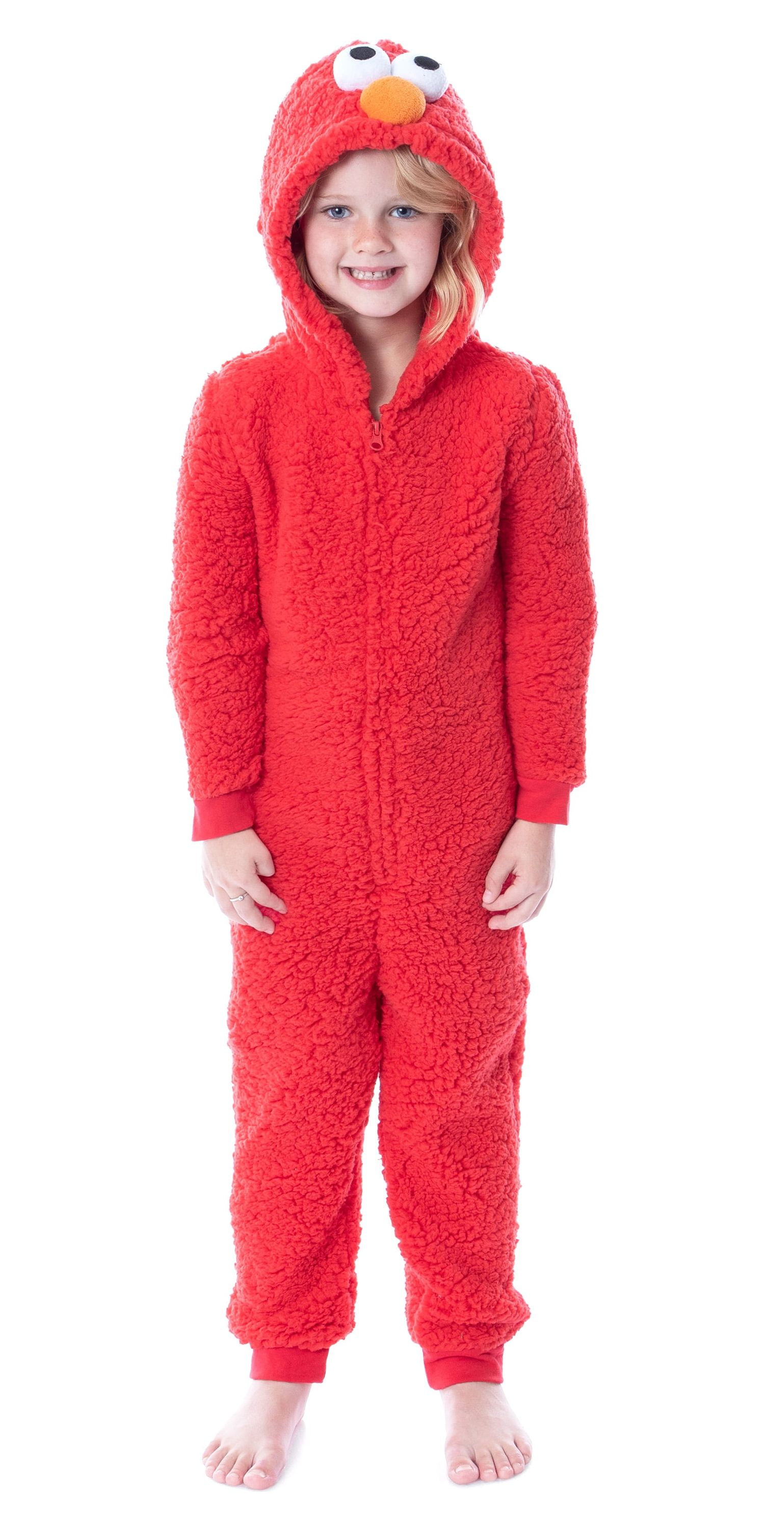 Sesame Street Toddler Elmo Faux Shearling Union Suit Costume Pajama For ...