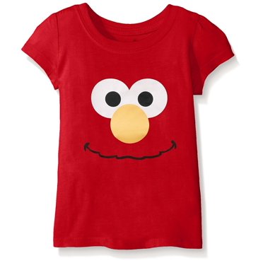 Sesame Street Elmo Face Toddler T-Shirt - Red Cotton Kids Merchandise ...