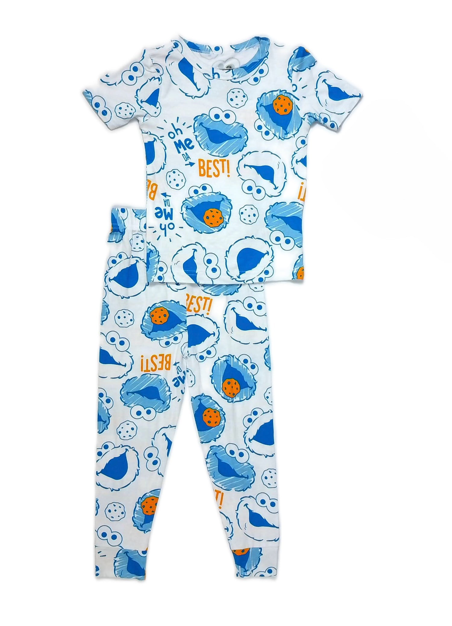 Sesame Street Toddler Kids Cookie Monster 'Me da Best' Viscose Pajama ...