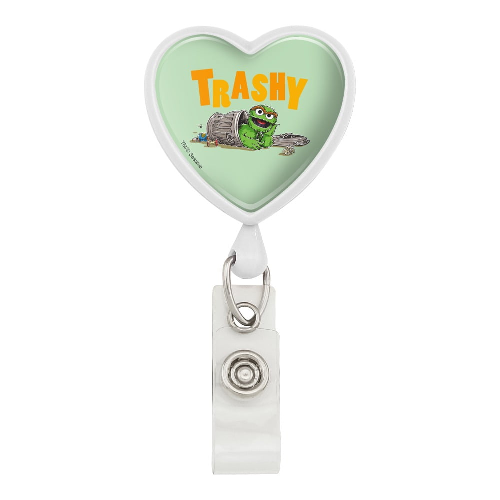 Sesame Street Trashy Oscar the Grouch Heart Lanyard Retractable Reel ...