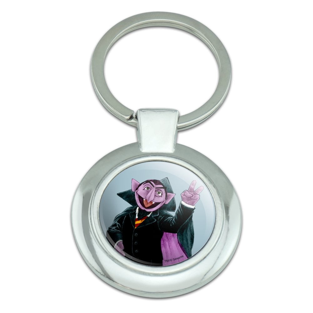 Sesame Street Vintage Count Von Count Keychain Classy Round Chrome ...