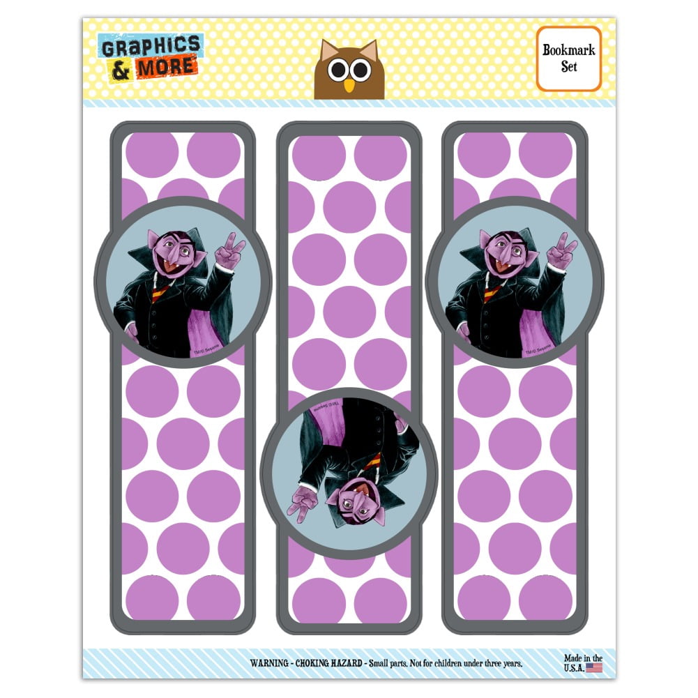 Sesame Street Vintage Count Von Count Set of 3 Glossy Laminated ...