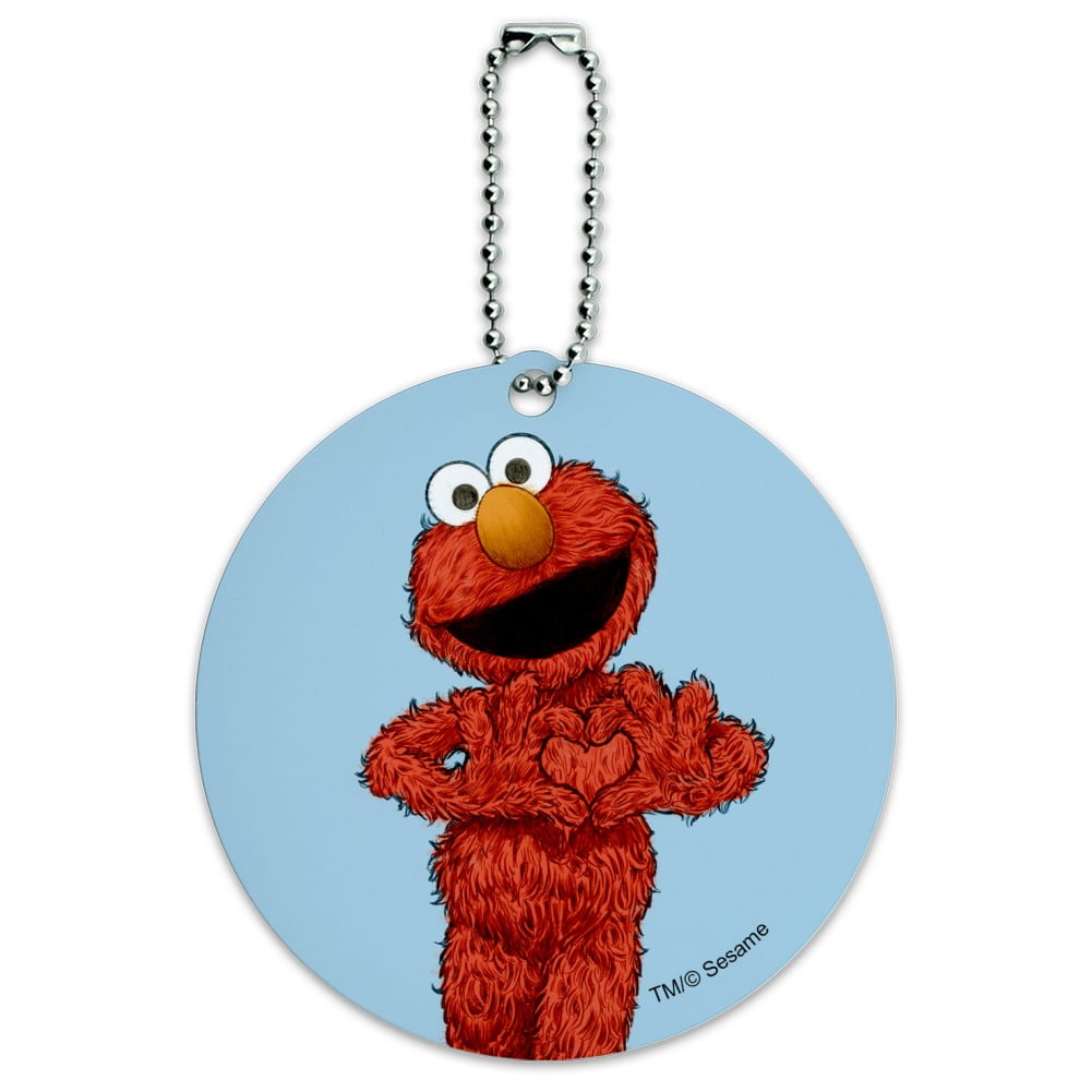 Sesame Street Vintage Elmo Round Luggage ID Tag Card Suitcase Carry-On ...