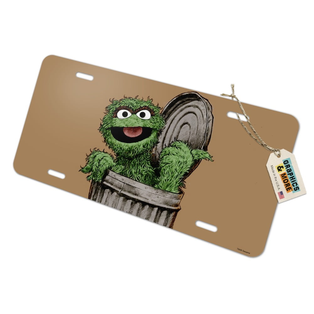 Sesame Street Vintage Oscar the Grouch Novelty Metal Vanity Tag License ...