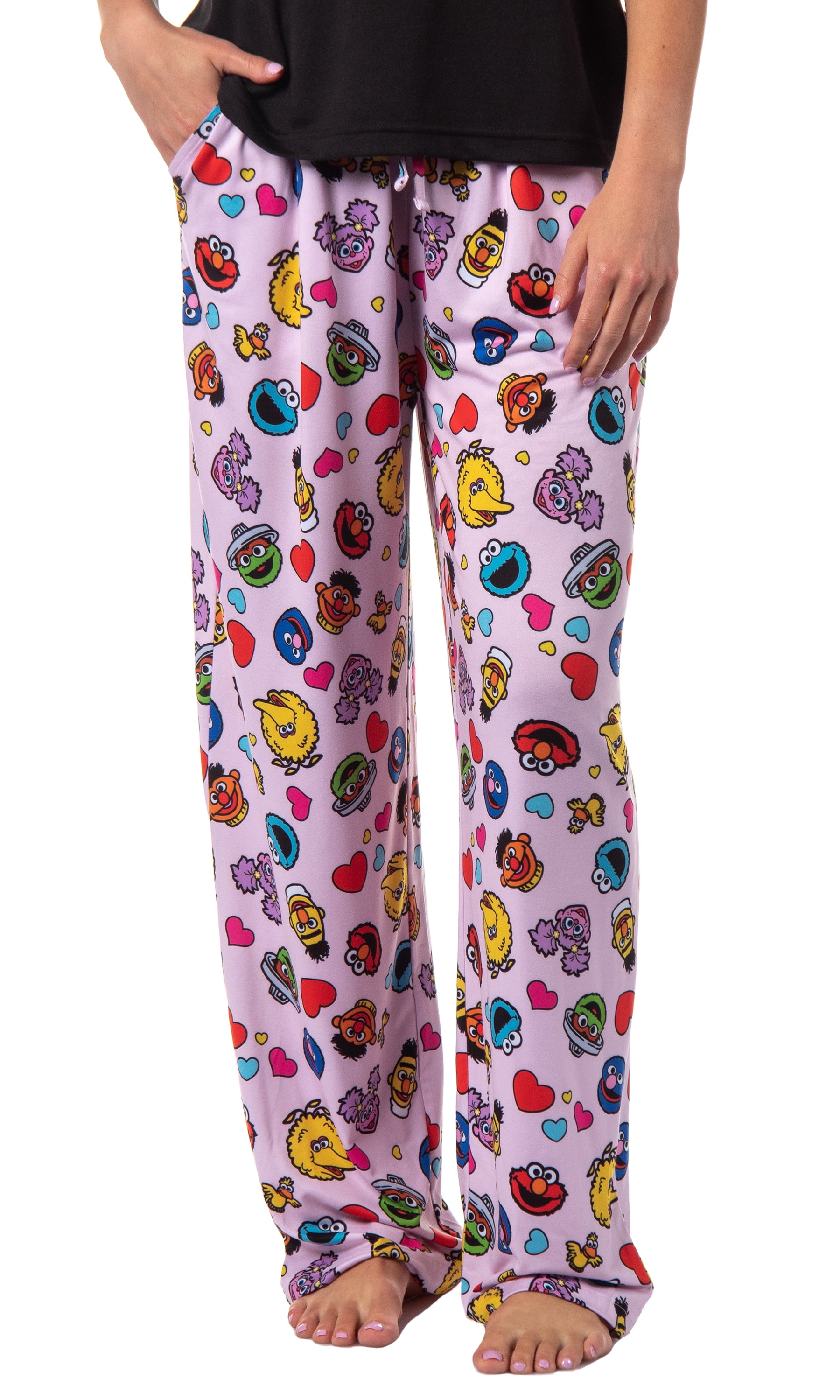 Sesame Street Women's Character Heart Heads Elmo Sleep Pajama Pants ...