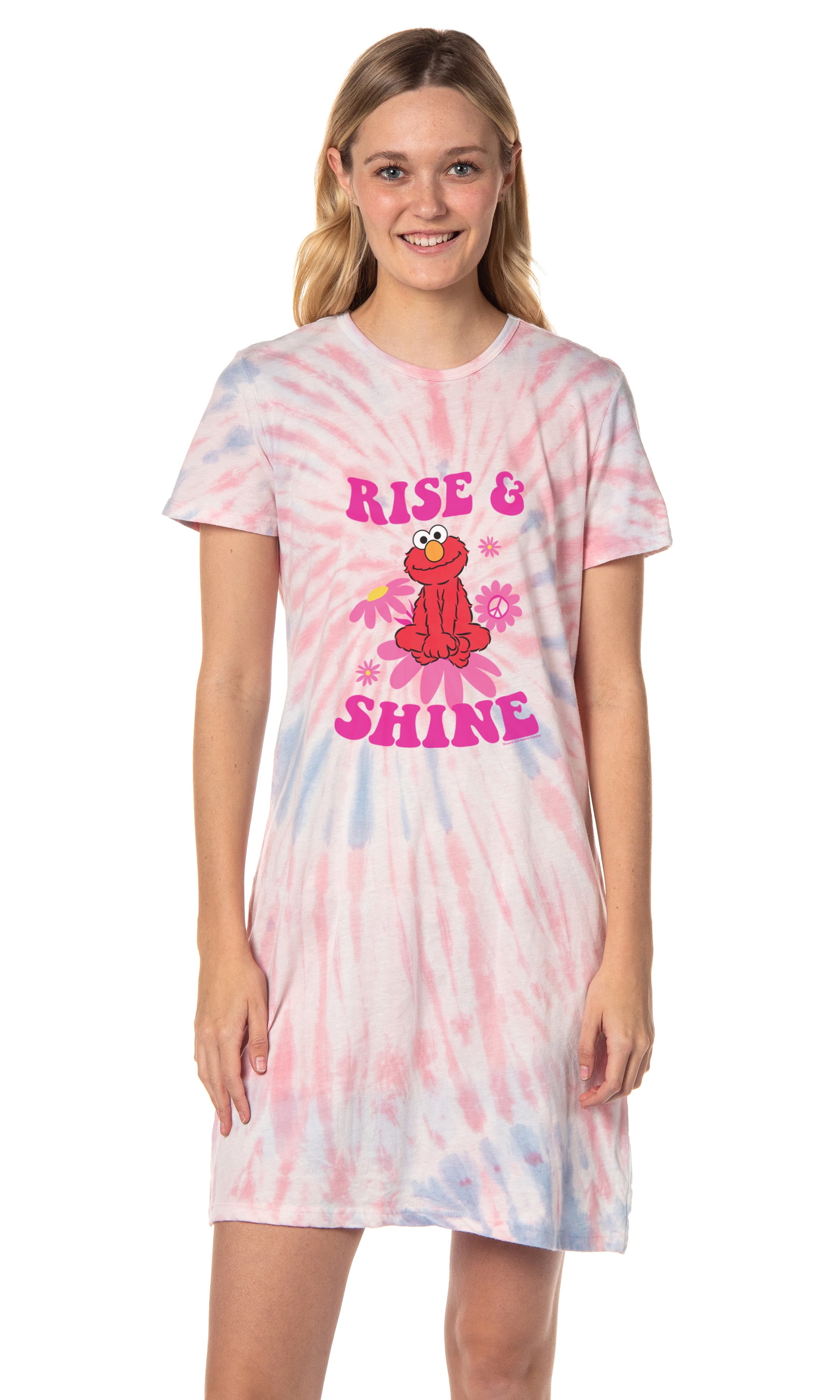 Sesame Street Women's Elmo Rise and Shine Nightgown Sleep Pajama Shirt ...
