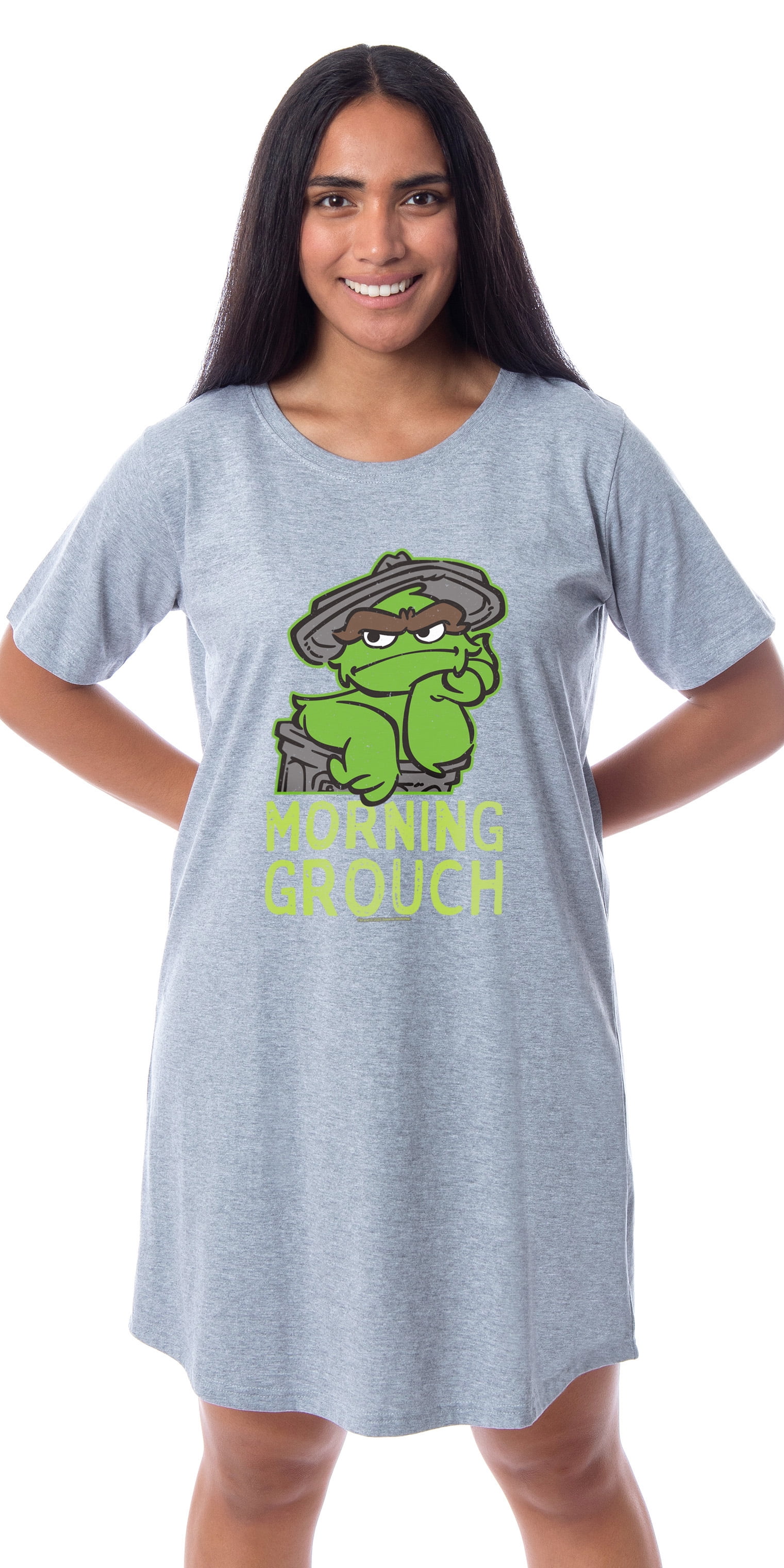 Sesame Street Women's Oscar the Grouch Pajama Dorm Sleep Shirt ...