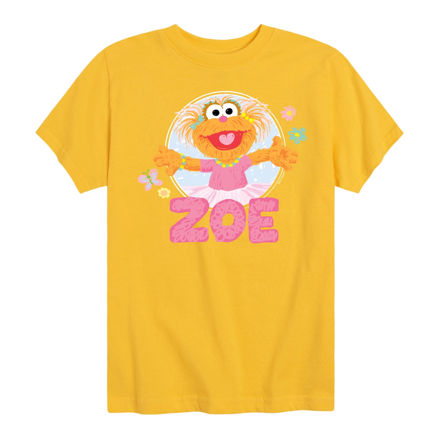 Sesame Street - Zoe Scribble - Toddler and Youth Short Sleeve Graphic T ...