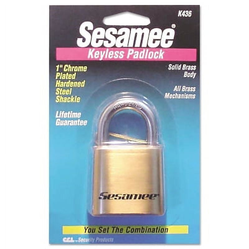 Sesamee Keyless Padlock, 5/16 in dia, 1 in L X 1 in W, Black | Bundle ...