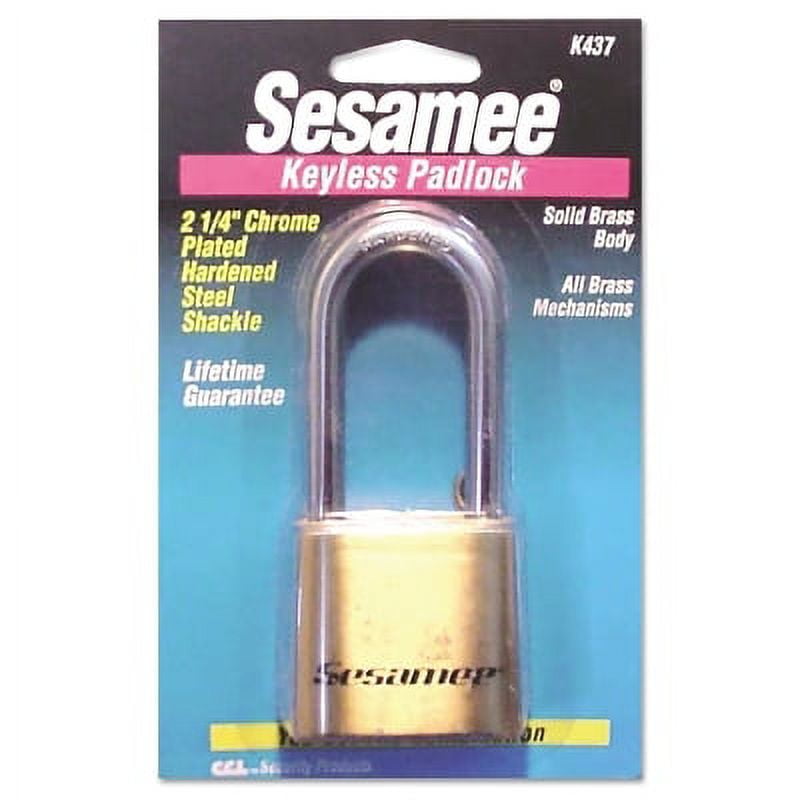 Sesamee Keyless Padlocks, 5/16 In Diam., 2 1/4 In L X 1 In W, Brass ...