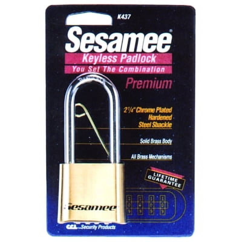 Sesamee Keyless Padlocks, 5/16 In Diam., 2 1/4 In L X 1 In W, Brass ...